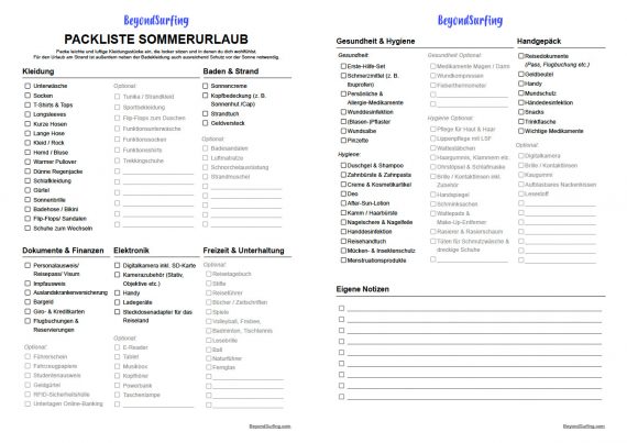 Packliste Sommerurlaub: Was muss alles mit in den Koffer? (Checkliste)